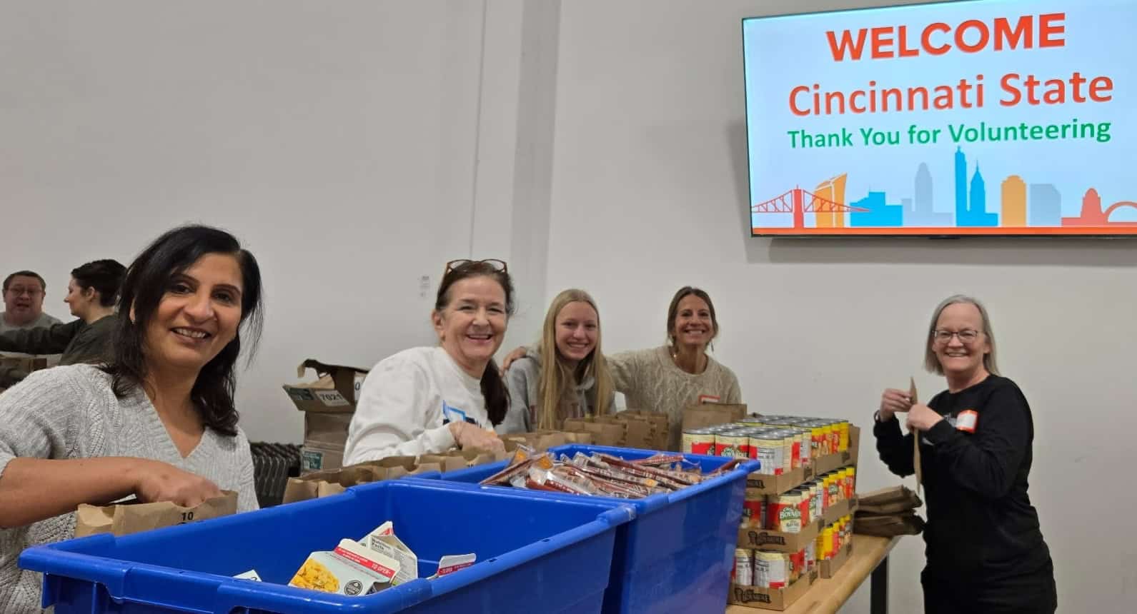 College employees volunteered at Freestore Foodbank - Cincinnati State